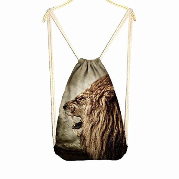 DJ Designs | Bags | Nwt Lion Canvas Backpack Laptop Carry All Tote Bag ...